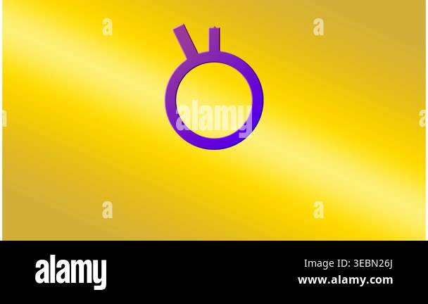 Animation of transgender symbol and text on yellow background. Pride ...