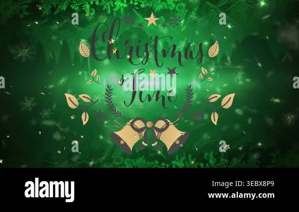 Animation of christmas time text over snow falling. Christmas ...