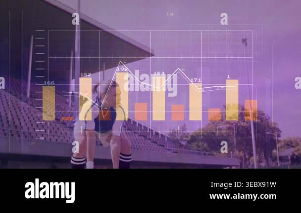 Woman picking up ball, lifting to overhead for throw, animated sports ...