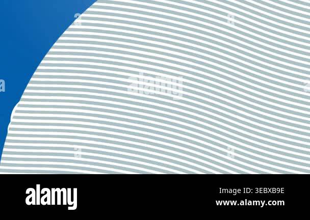 Animation of grey lines over clouds on blue background. Abstract ...