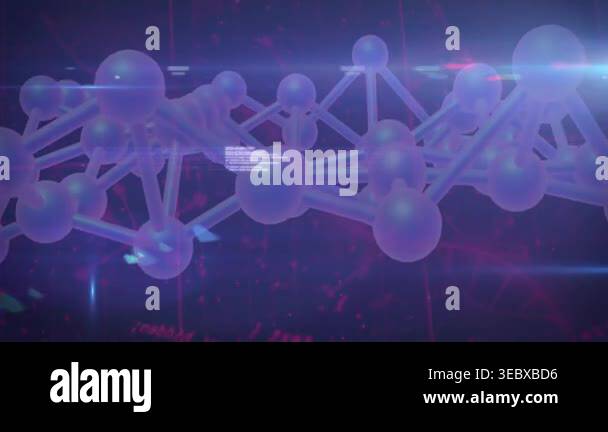 Molecular structure with digital data overlay in futuristic scientific ...