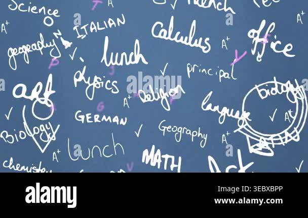 Animation of welcome back school text over network of connections on ...