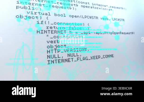 Animation of computer and scientific data processing on white ...