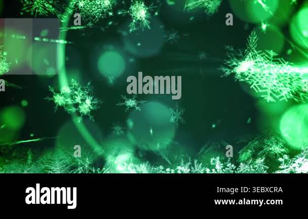 Animation of snow falling at christmas over light spots. christmas ...