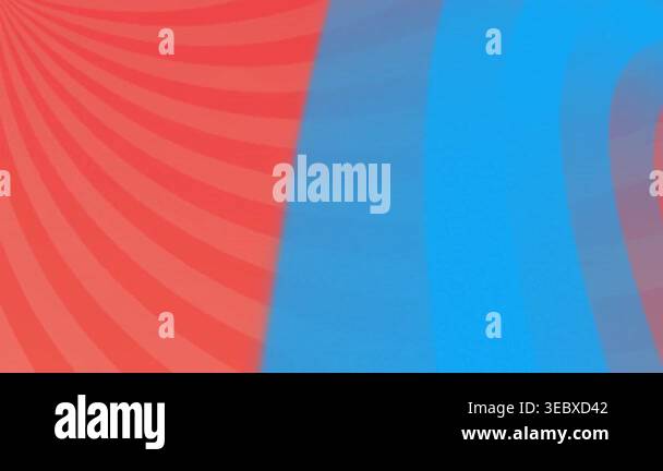 Animation of abstract shapes over red stripes spinning. Colour, shape ...