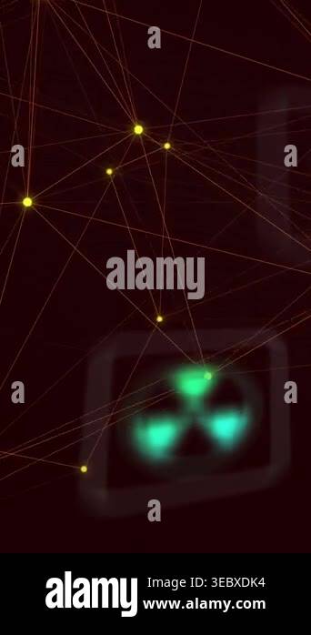 Vertical video: On play, yellow nodes pulsing orange lines making teal ...