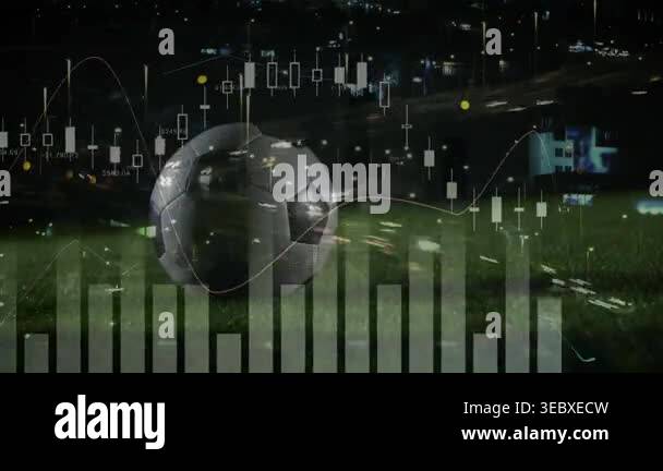 Player cleat hitting soccer ball on sports pitch, kicking ball while ...