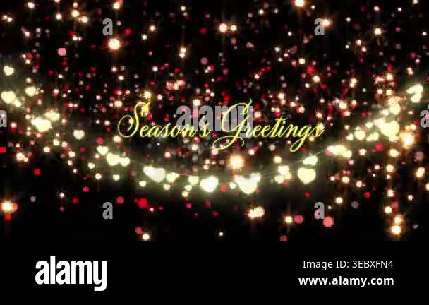 Animation of stars falling over seasons greetings text. Christmas ...