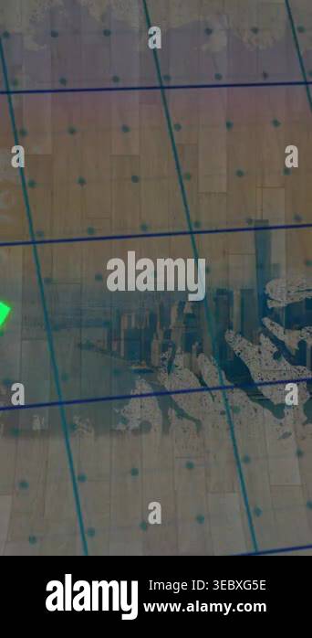 Vertical video: Neon green line appearing from left, tracing peaks and ...