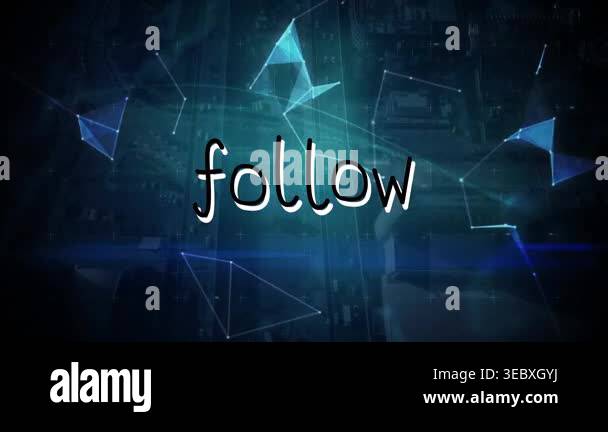 Animation of follow text over globe. global business, finances ...