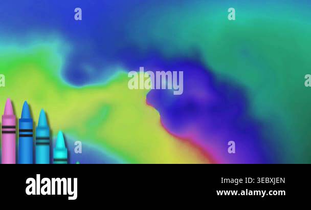 Animation of 25 percent off text over crayons. Global education, school ...