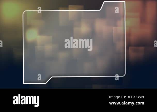 Animation of digital frame over yellow background with squares. Digital ...