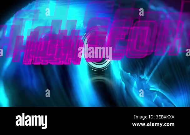 Animation of high score text over shapes. Social media and digital ...