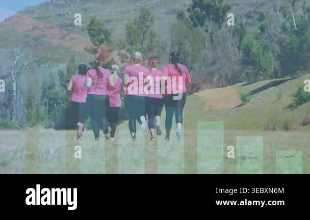 Animation of independence day text over group of running. Sport and ...
