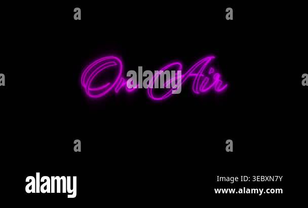 Animation of on air text over black background. social media and ...