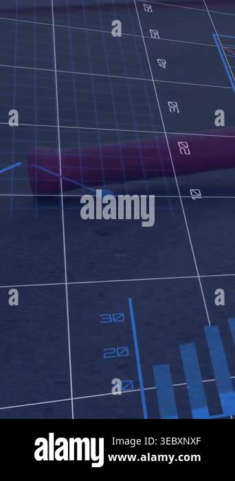 Vertical video: Cam panning down starting 3D dashboard showing purple ...
