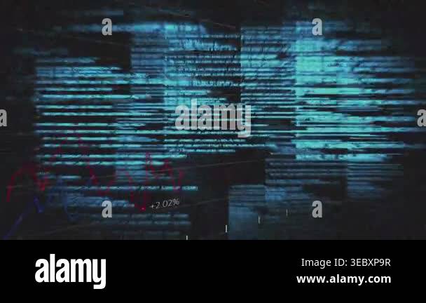 Animation of data processing over stack of cardboard box. Design data ...