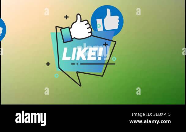 Animation of business and office icons on pink background. Social media ...