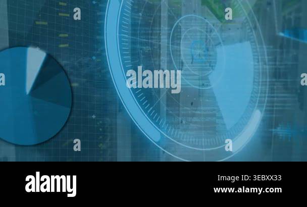 Animation of text with globe and network of connections. Global digital ...