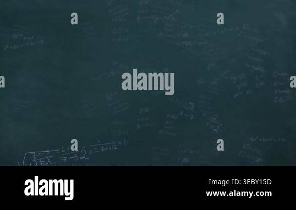 Animation of mathematical equations on blue background. Global science ...