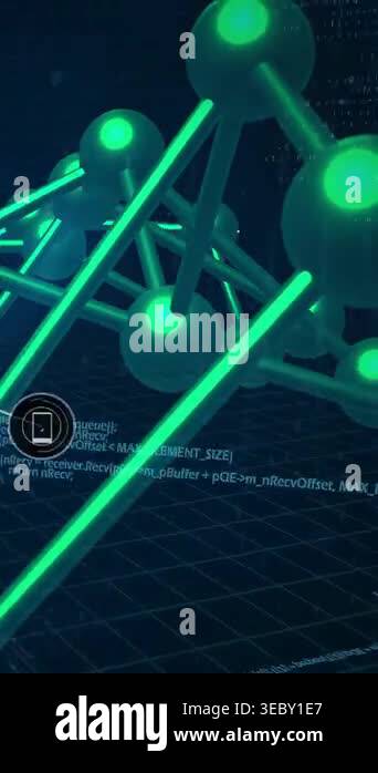 Glowing network pulsing, connecting as device icons joining hub lines ...