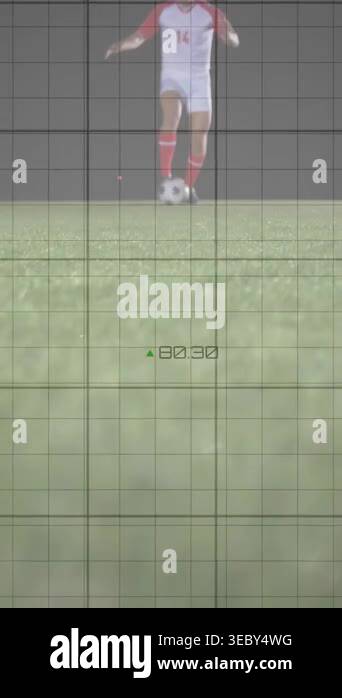Vertical video: No14 dribbling, sports grid animating slide, player ...