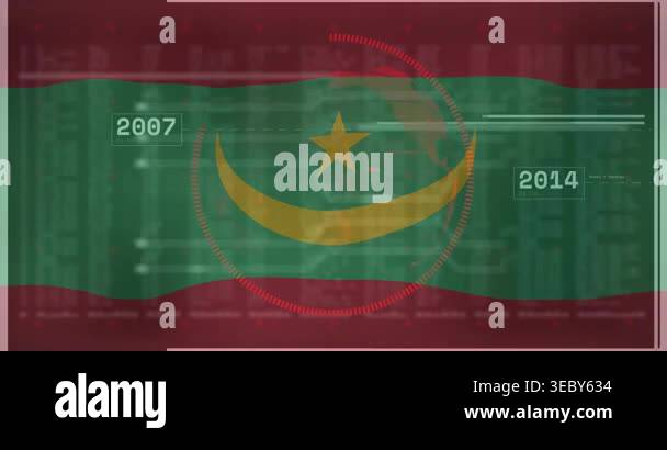 Central globe grid displaying scrolling code columns, highlighting ring ...