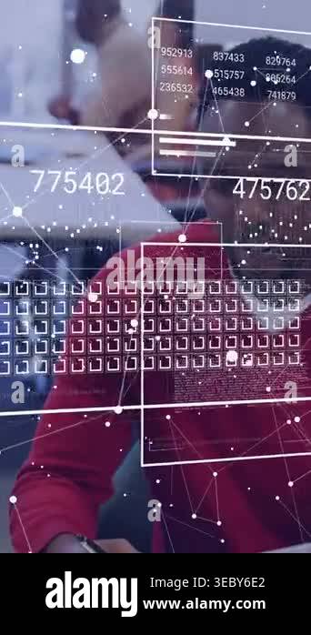 Vertical video: Cam framing HUD growth, man grabbing pen taking notes ...