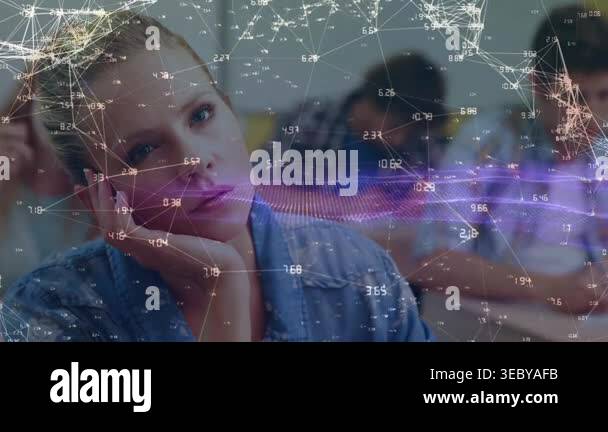 Animation of network of connections over diverse students. global ...