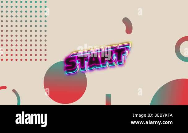 Animation of start over colorful circles on beige background. video ...