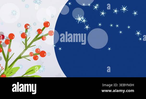 Animation of ho text over snow falling at christmas. Christmas, winter ...