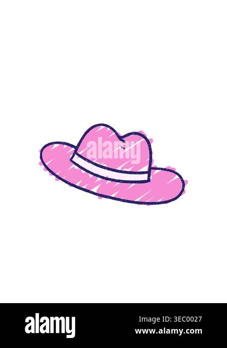 blinking radial lines animation of Hat Chalk Drawing Stock Video ...