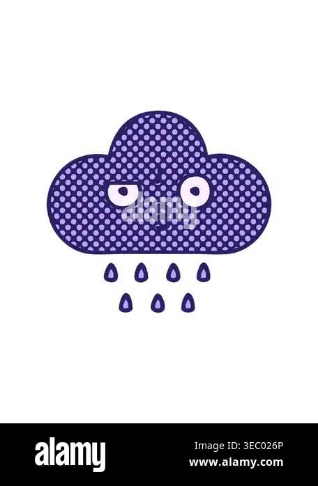 popping motion animation of style cartoon of a storm rain cloud Stock ...
