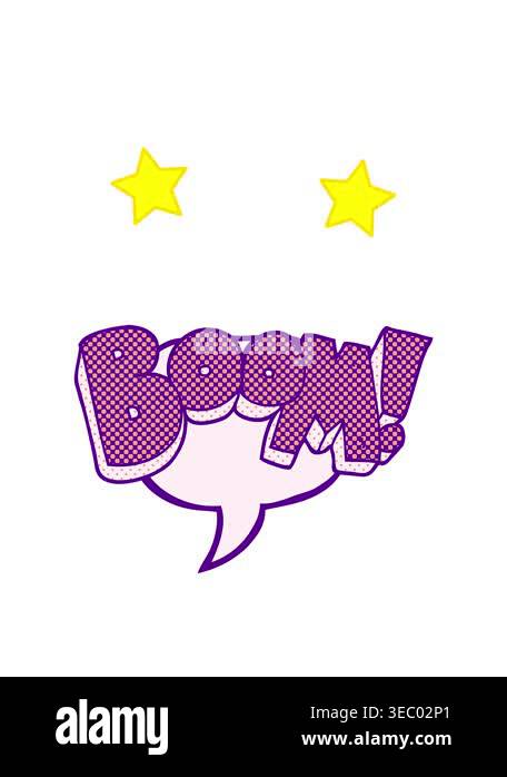 spinning stars animation of freehand drawn comic book speech bubble ...