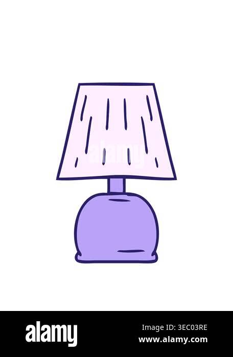 stretching up animation of hand drawn cartoon doodle of a bed side lamp ...