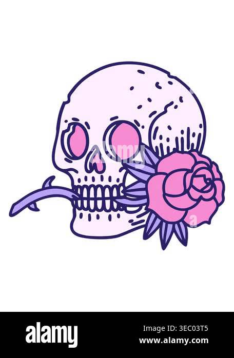 shine light effect animation of iconic tattoo style image of a skull ...
