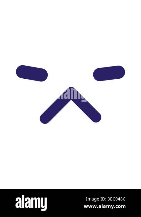 shine light effect animation of a simple annoyed face icon Stock Video ...