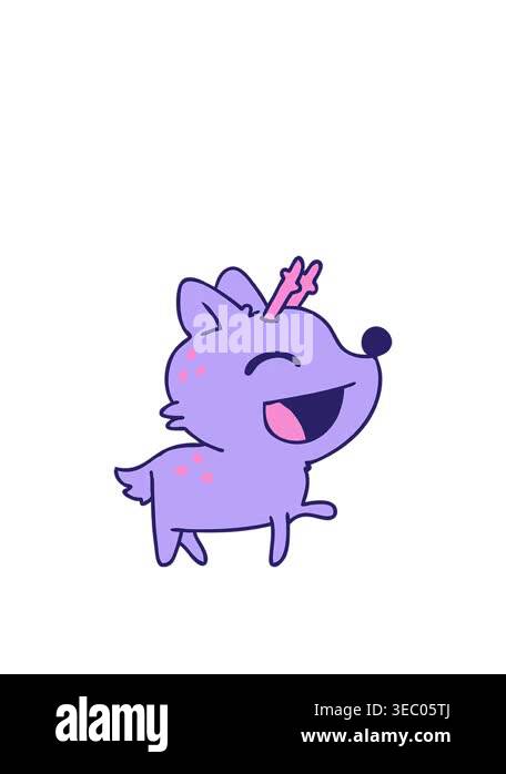 jumping motion animation of freehand cartoon of cute red nosed reindeer ...