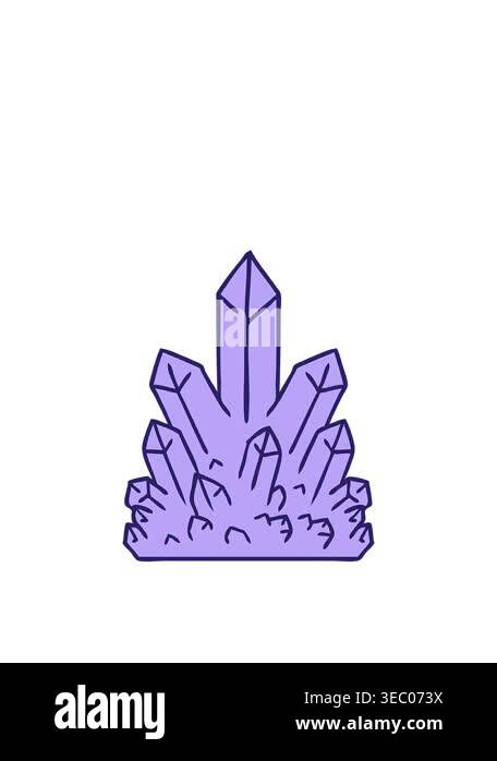 stretching up animation of hand drawn cartoon doodle of crystal gems ...