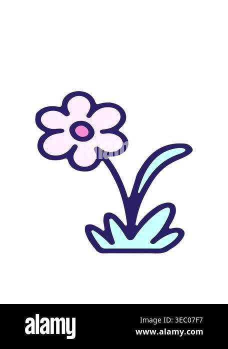 bobbing motion animation of cartoon of a simple flower design Stock ...