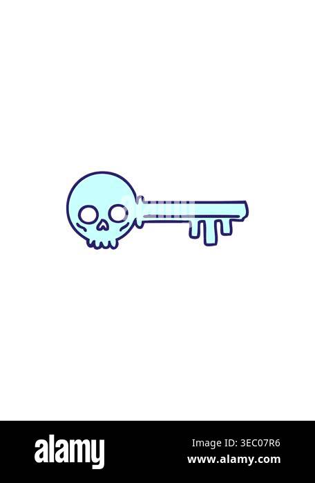 sales flash animation of cartoon of a spooky skeleton key Stock Video ...