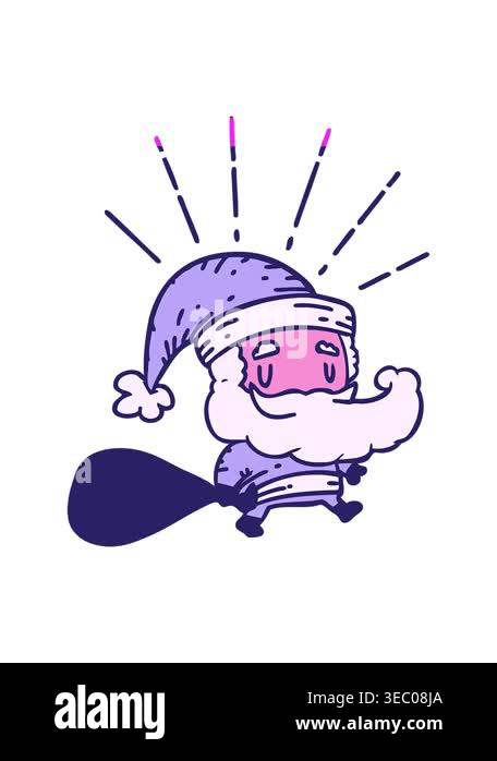 power up animation of illustration of a santa claus christmas character ...