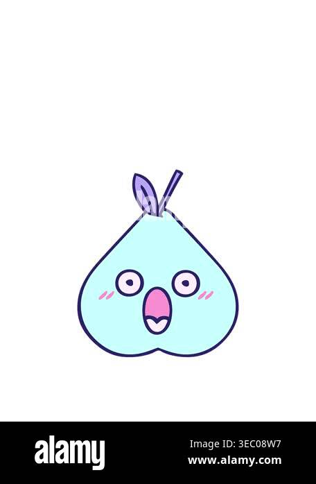 stretching up animation of cute cartoon of a pear Stock Video Footage ...