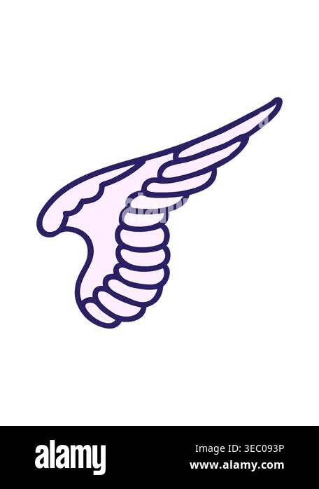 shine light effect animation of tattoo in traditional style of a wing ...