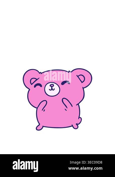 stretching up animation of cartoon illustration kawaii cute happy bear ...