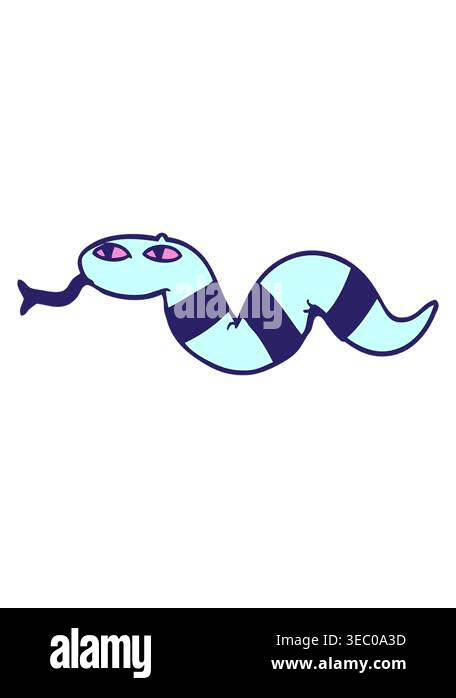 shine light effect animation of cartoon doodle of a snake Stock Video ...