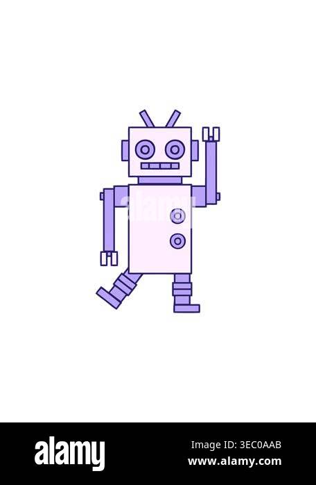 starburst effect animation of cute cartoon of a dancing robot Stock ...