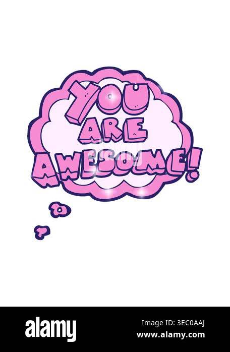 glitter effect animation of freehand drawn thought bubble cartoon you ...