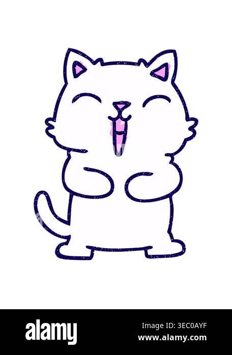neon light effect animation of Cute Cat Chalk Drawing Stock Video ...