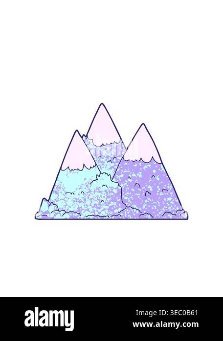 blinking radial lines animation of simple mountains Stock Video Footage ...
